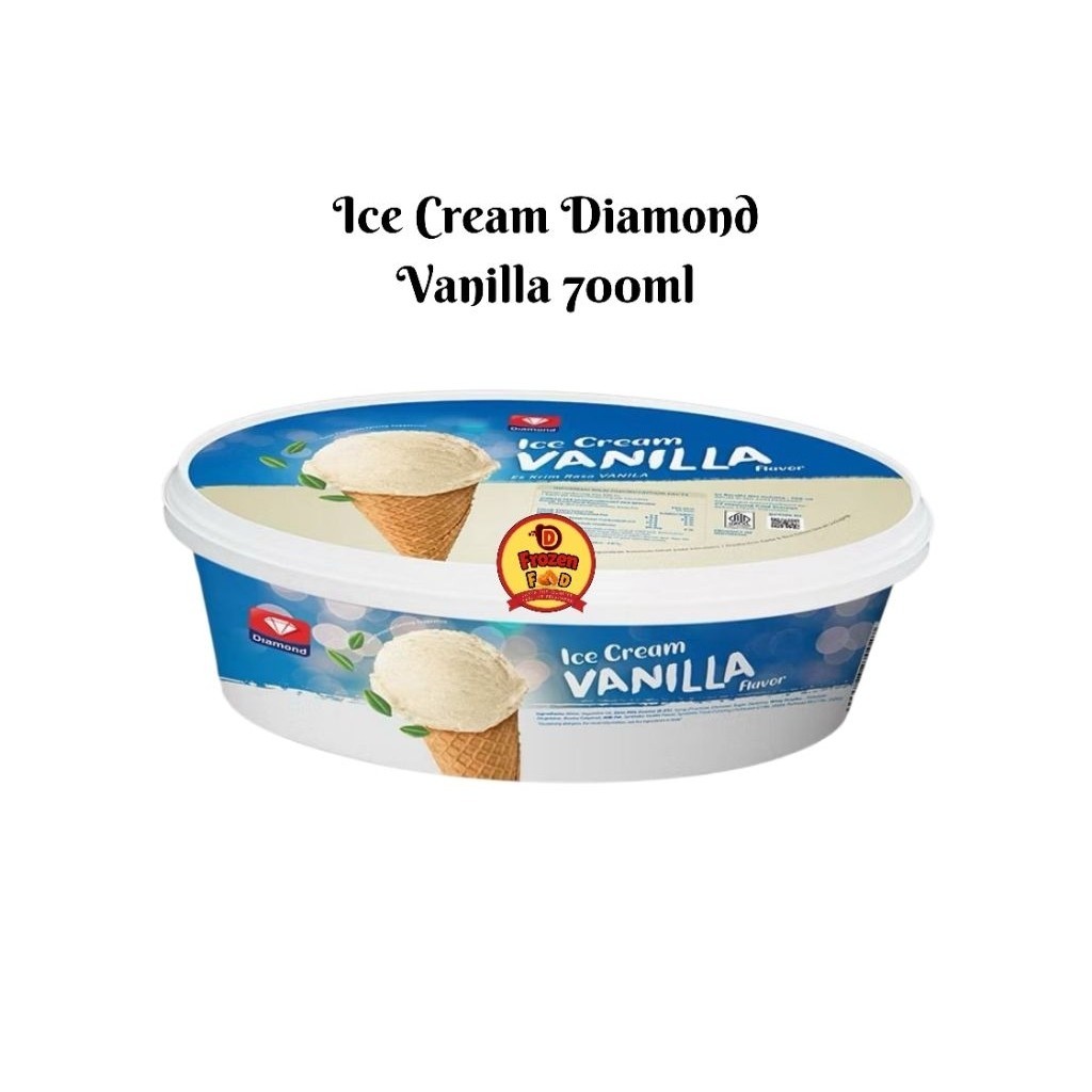 Jual Es Krim Diamond Vanilla 700ml Ice Cream Box Kotak Lembut Creamy ...