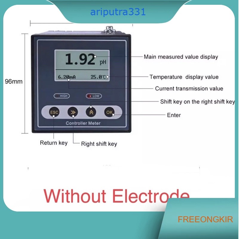 Jual Online Industrial PH Controller ORP Meter Monitor Digital 0.02pH ...