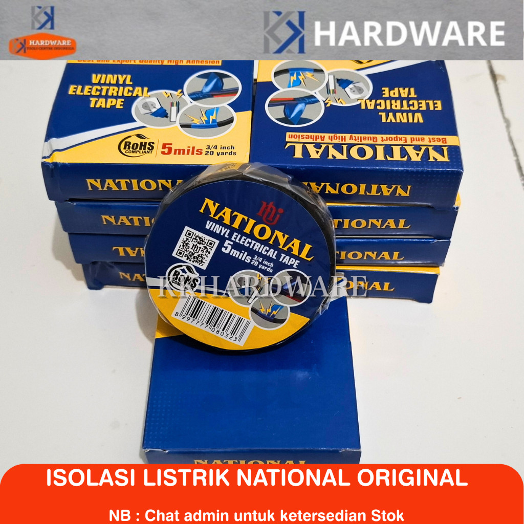 Jual ISOLASI LISTRIK NATIONAL HITAM 3/4 " INCI 20 YARD NATIONAL ISOLASI ...