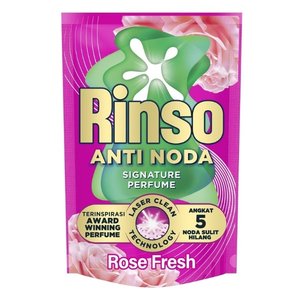 Jual RINSO ANTI NODA ROSE FRESH LIQUID POUCH 700 GR | Shopee Indonesia