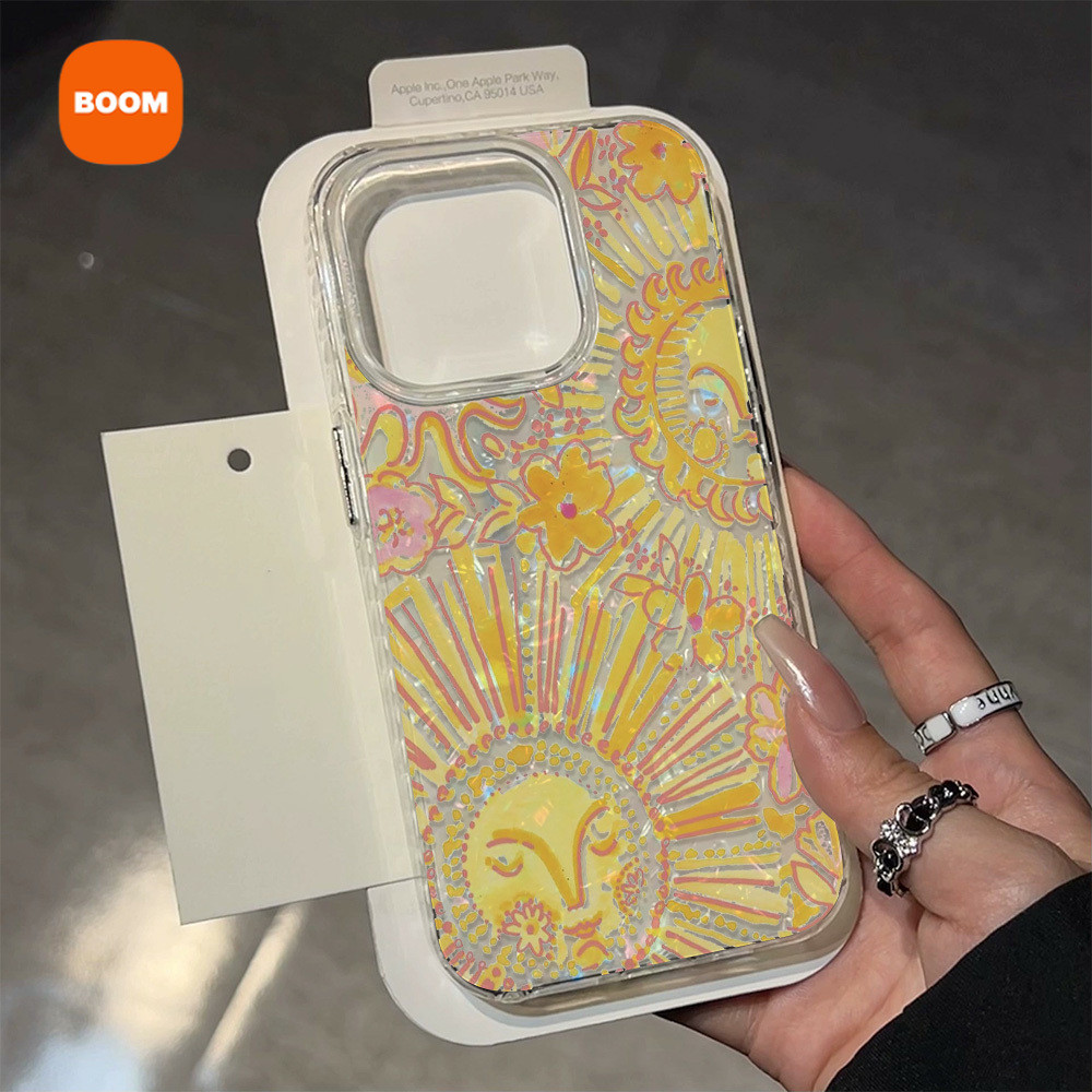 Jual BOOM STORE Luxury Paper Shell Pattern Phone Cover for iPhone 13 14 ...