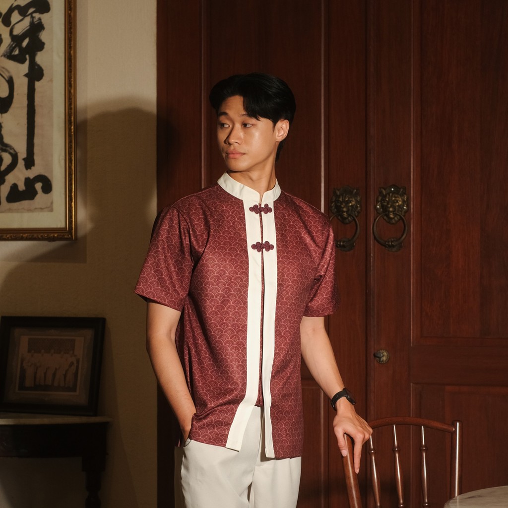 Jual MALE - Jun Cheongsam Print Top | CNY Collection | Baju Imlek Pria ...