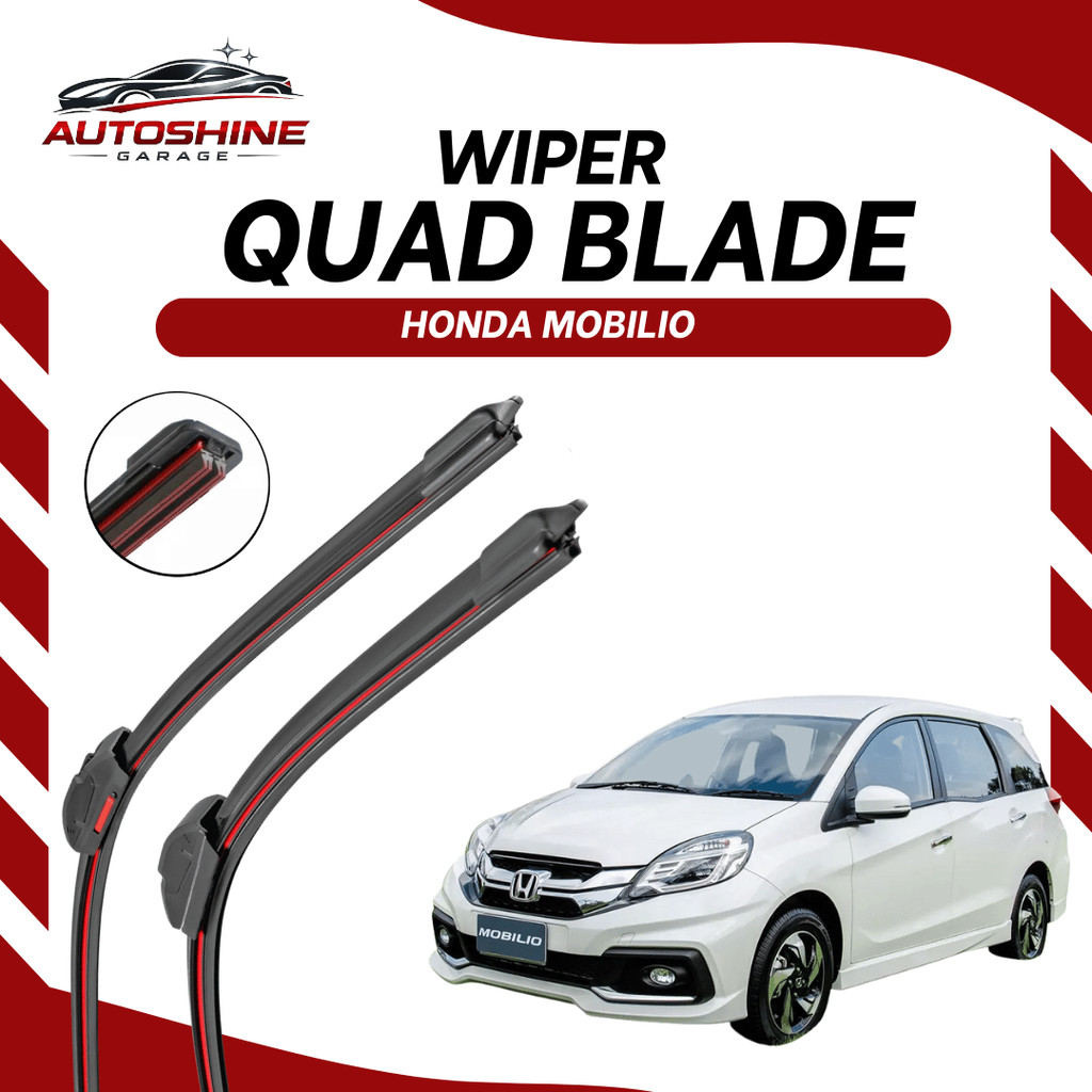 Jual Wiper Quad Blade Honda Mobilio Frameless 4 Lapis Karet Blade ...