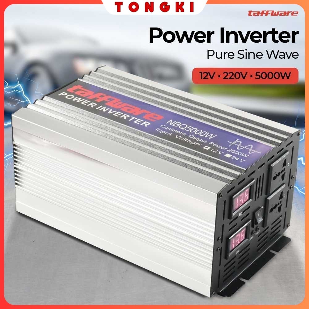 Jual Taffware Power Inverter Mobil Pure Sine Wave DC 12V to AC 220V ...
