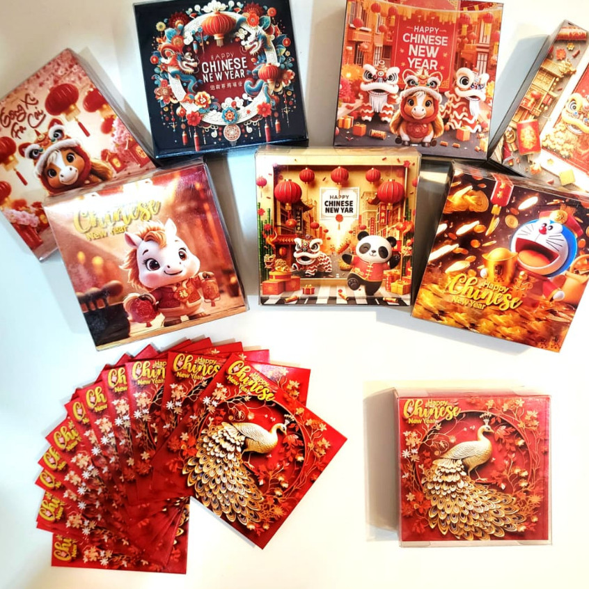 Jual GROSIR [50 pcs] 2026 Angpao Box Imlek Segi Angpau Kuda Ampao ...