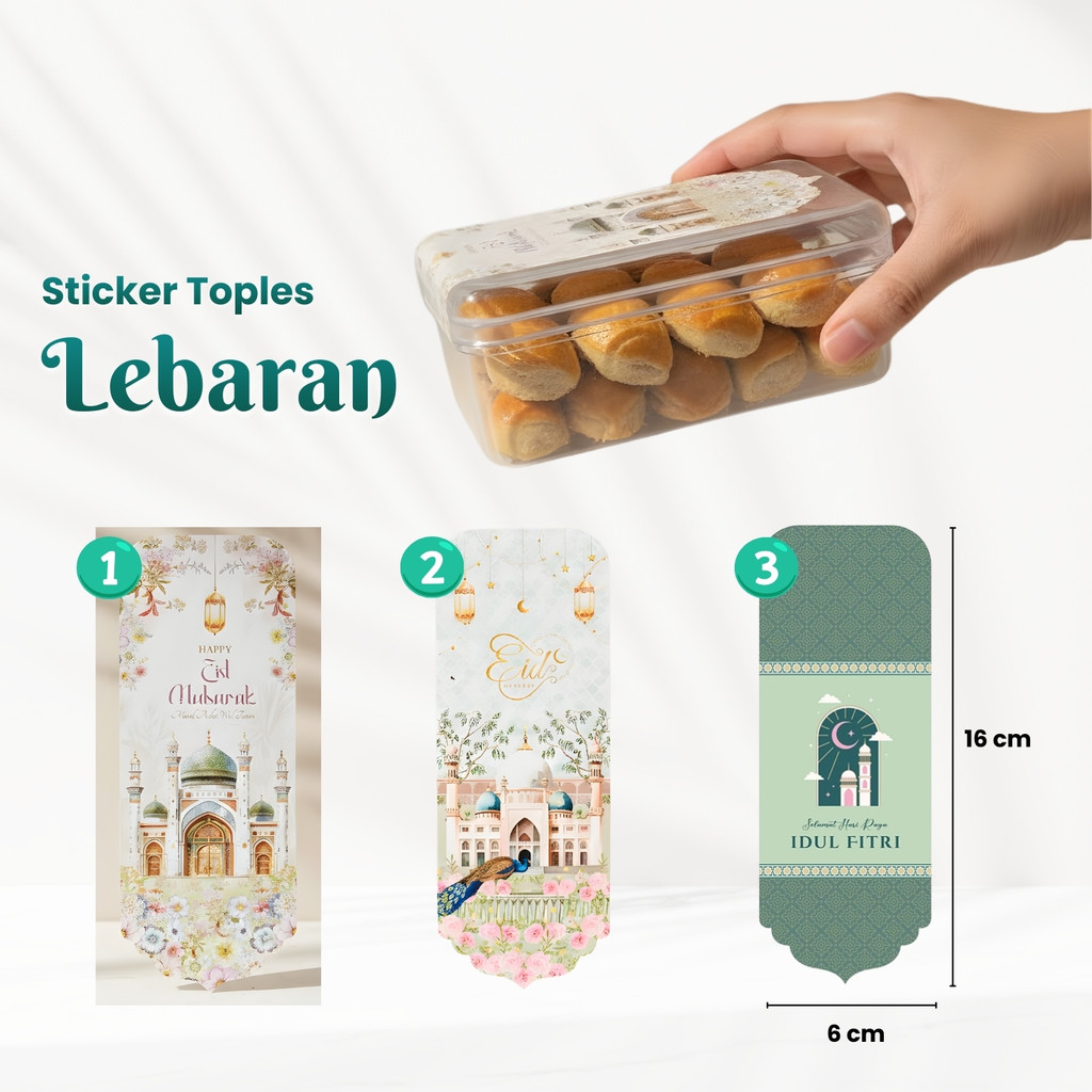 Jual 10 Pcs Sticker Persegi panjang idul Baru fitri 15x6cm | Shopee ...