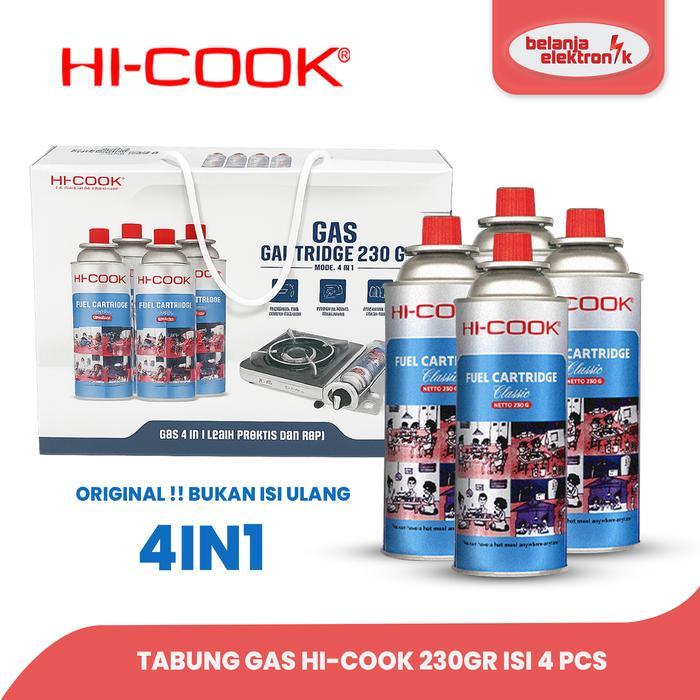Jual TABUNG GAS PORTABLE 230 GRAM / GAS KALENG HI-COOK 4 IN 1 GAS ...