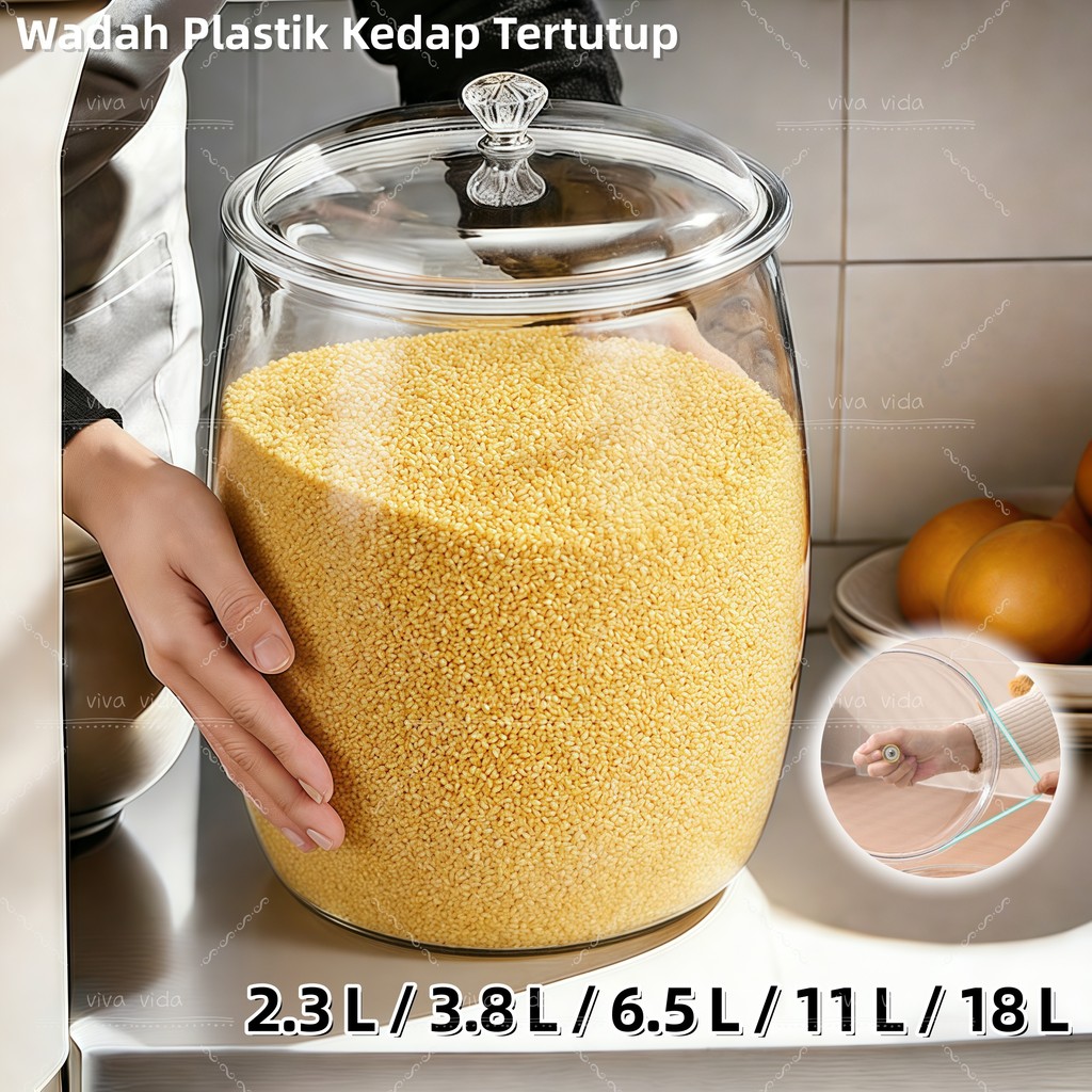 Jual Wadah Plastik Kedap Udara Kapasitas Besar Toples Penyimpanan ...
