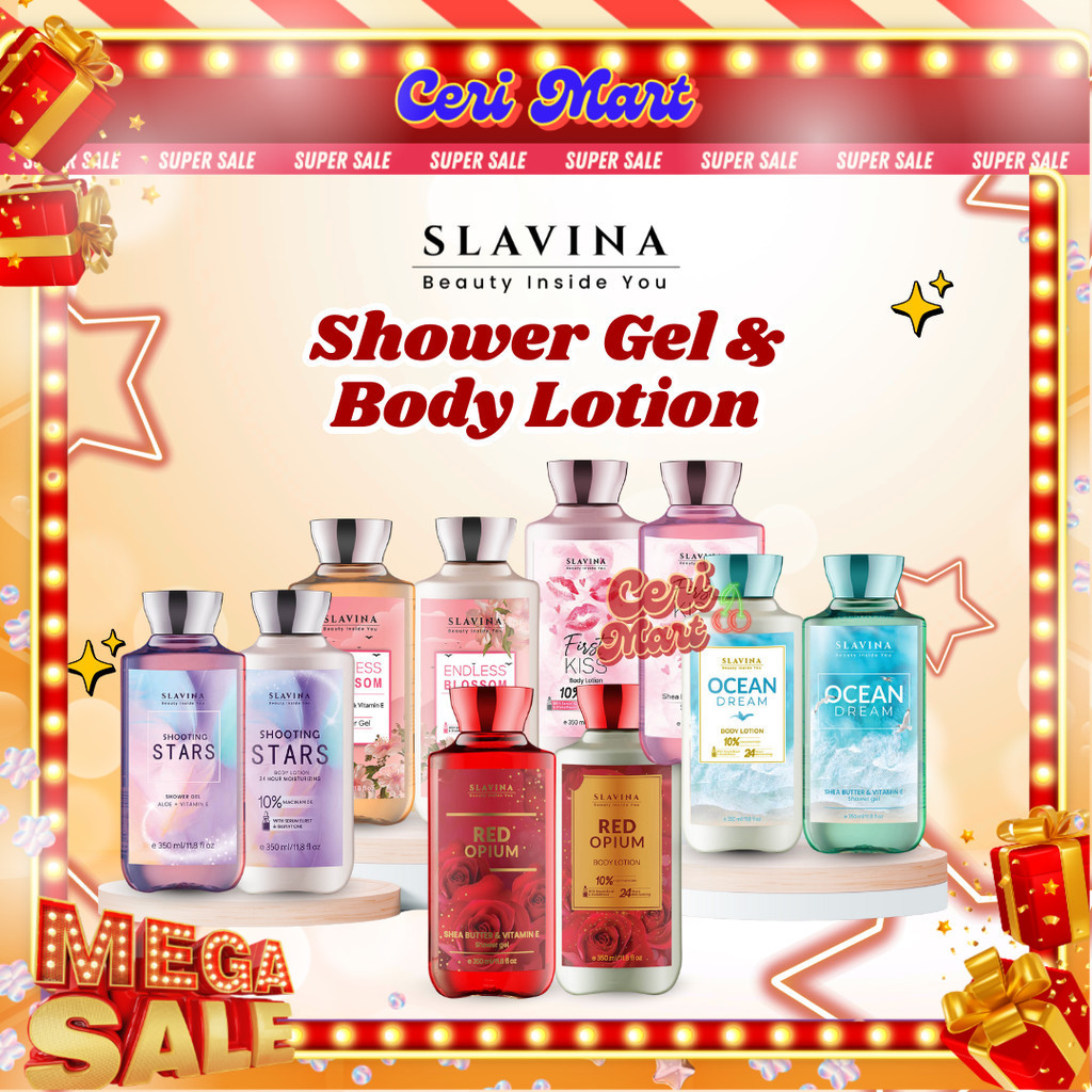 Jual SLAVINA BEAUTY INSIDE YOU BODY WASH SHOWER GEL BODY LOTION RED ...