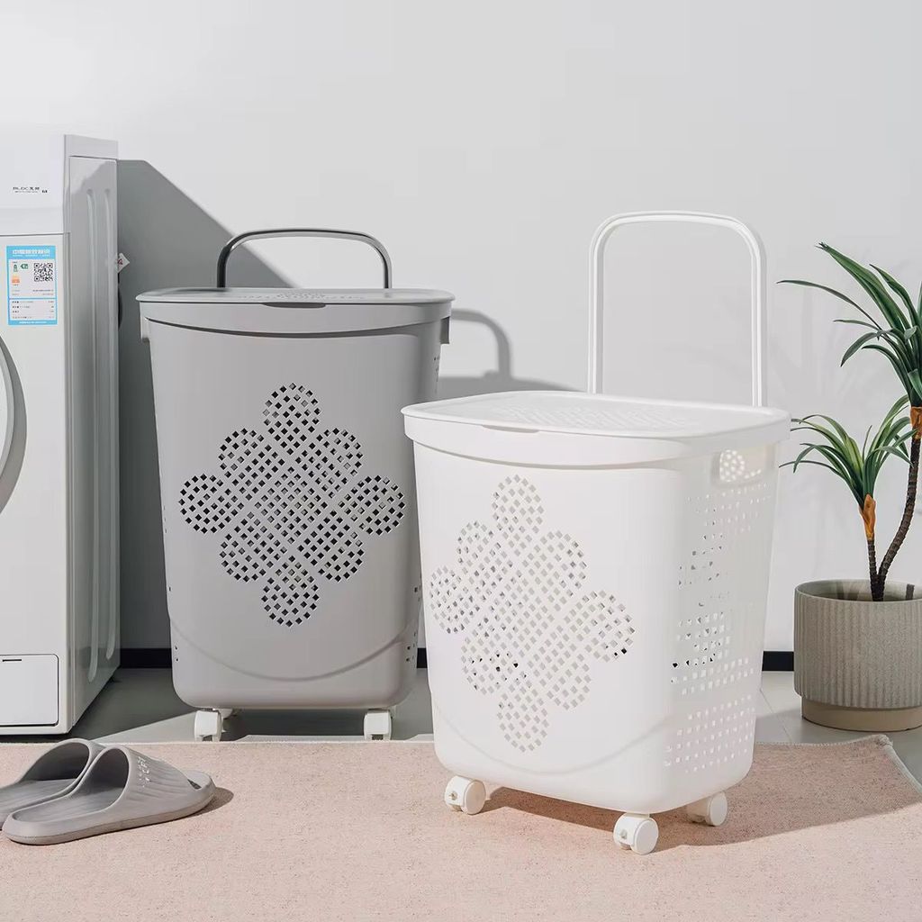 Jual Keranjang Laundry Box Penyimpanan Serbaguna dengan Roda Tutup ...