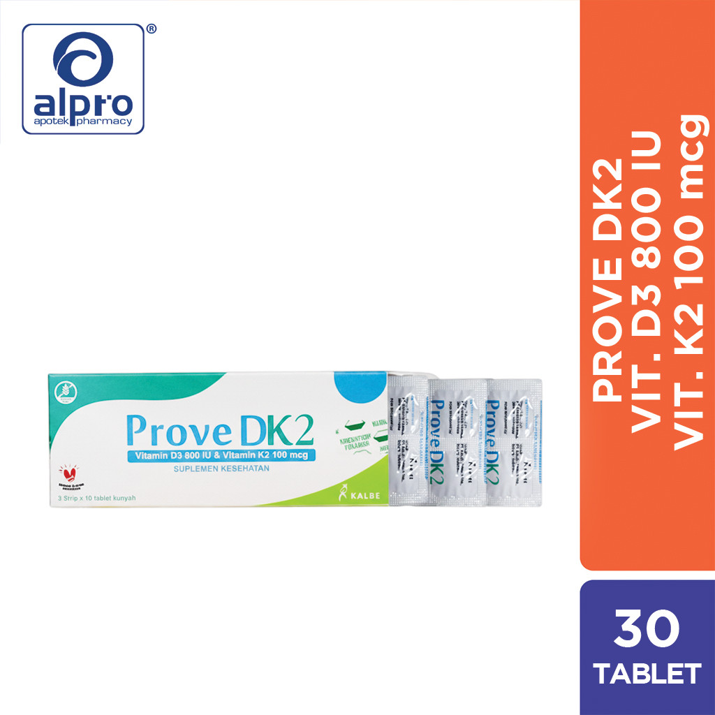 Jual Prove Dk2 Vitamin D3&Vitamin K2 800Iu/100Mcg 3X10Tab | Shopee ...