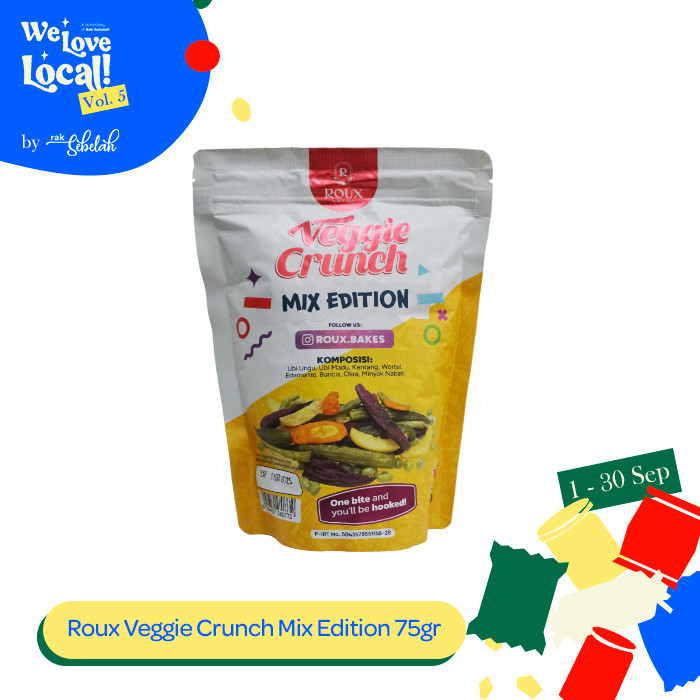 Jual Roux Veggie Crunch Mix Edition 75g - Keripik Sayur Kering Mix ...