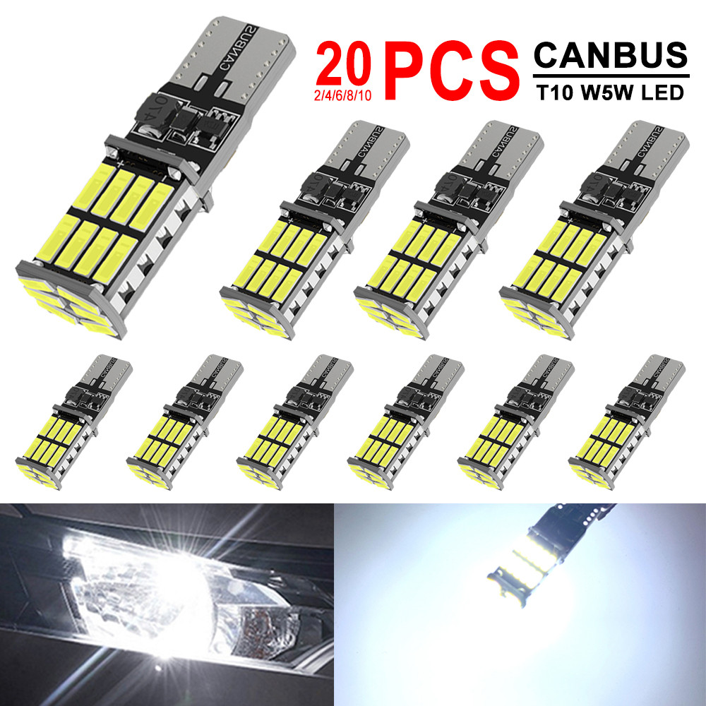 Jual 2/4/10 PCS T10 W5W LED Bulbs Canbus 12V/24V 4014-26SMD 6500K Car ...