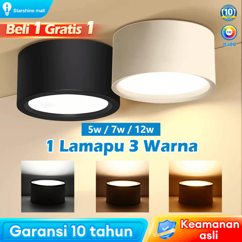 Jual Lampu LED Downlight Plafon 12W 3 Warna Hemat Energi Minimalis ...