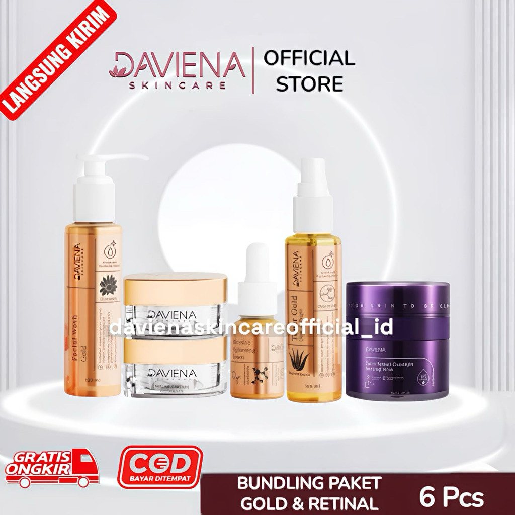 Jual Daviena Skincare Gold Series Bundling Retinal Booster Daviena ...