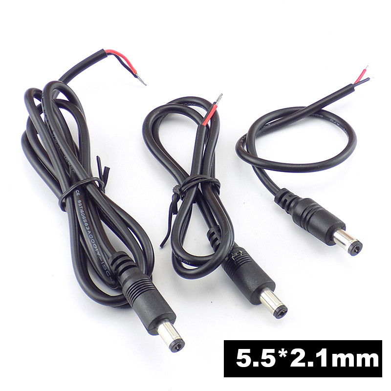 Jual 0.25M/0.5M/1M DC Power Supply Cable Extension 22AW 12V 3A 5.5*2 ...
