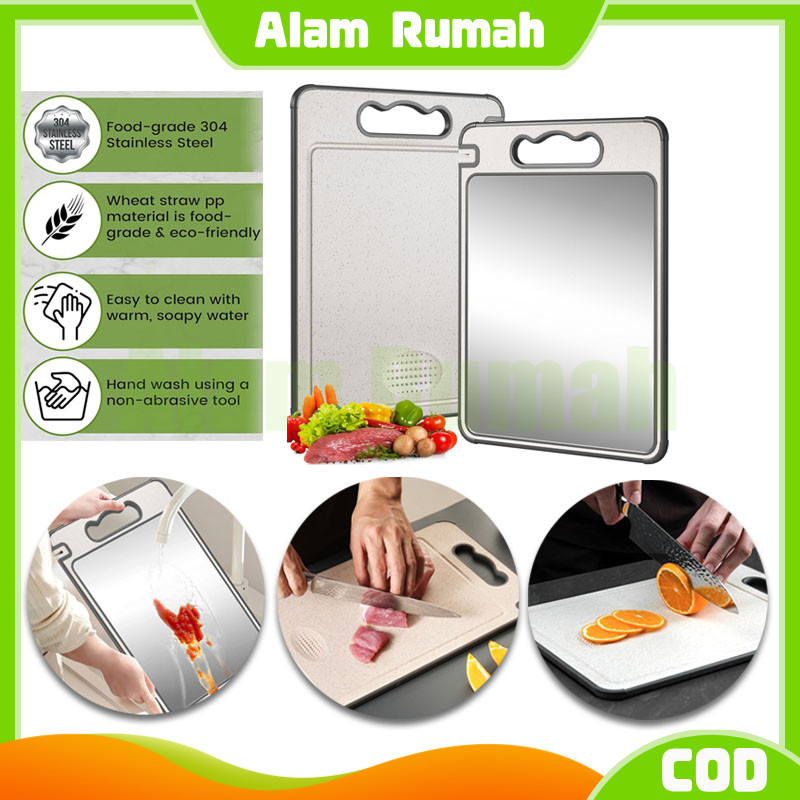 Jual papan potong stainless 2 sisi + pemarut & pengasah - talenan ...