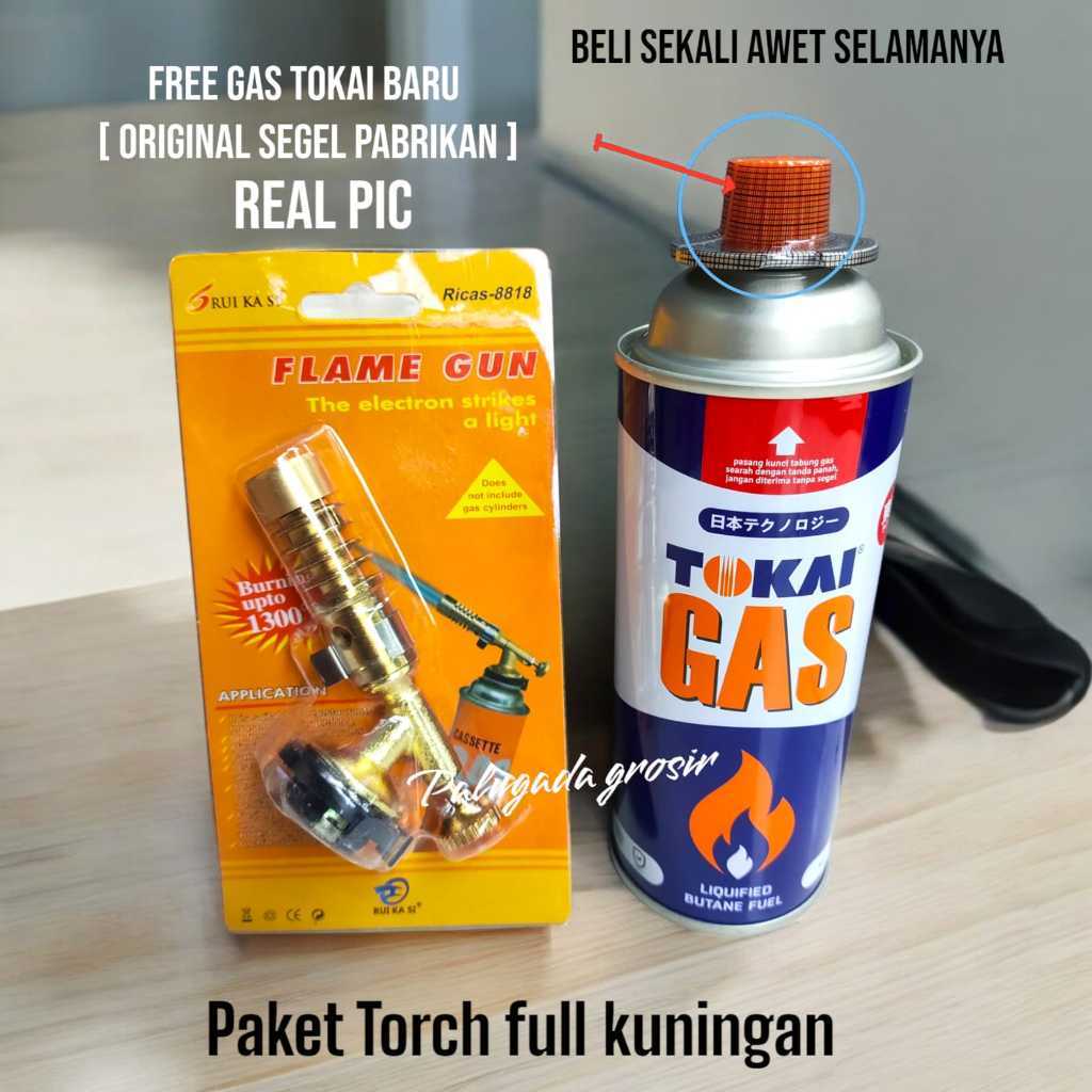Jual PROMO Paket gas + Flame Gun Blow Torch Kepala Las Full Kuningan ...