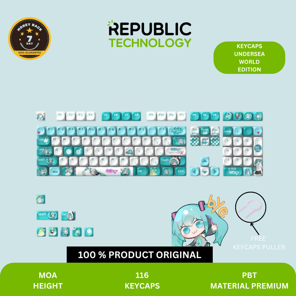 Jual Republic Technology Keyboard Keycaps Hatsune Miku Special Edition ...