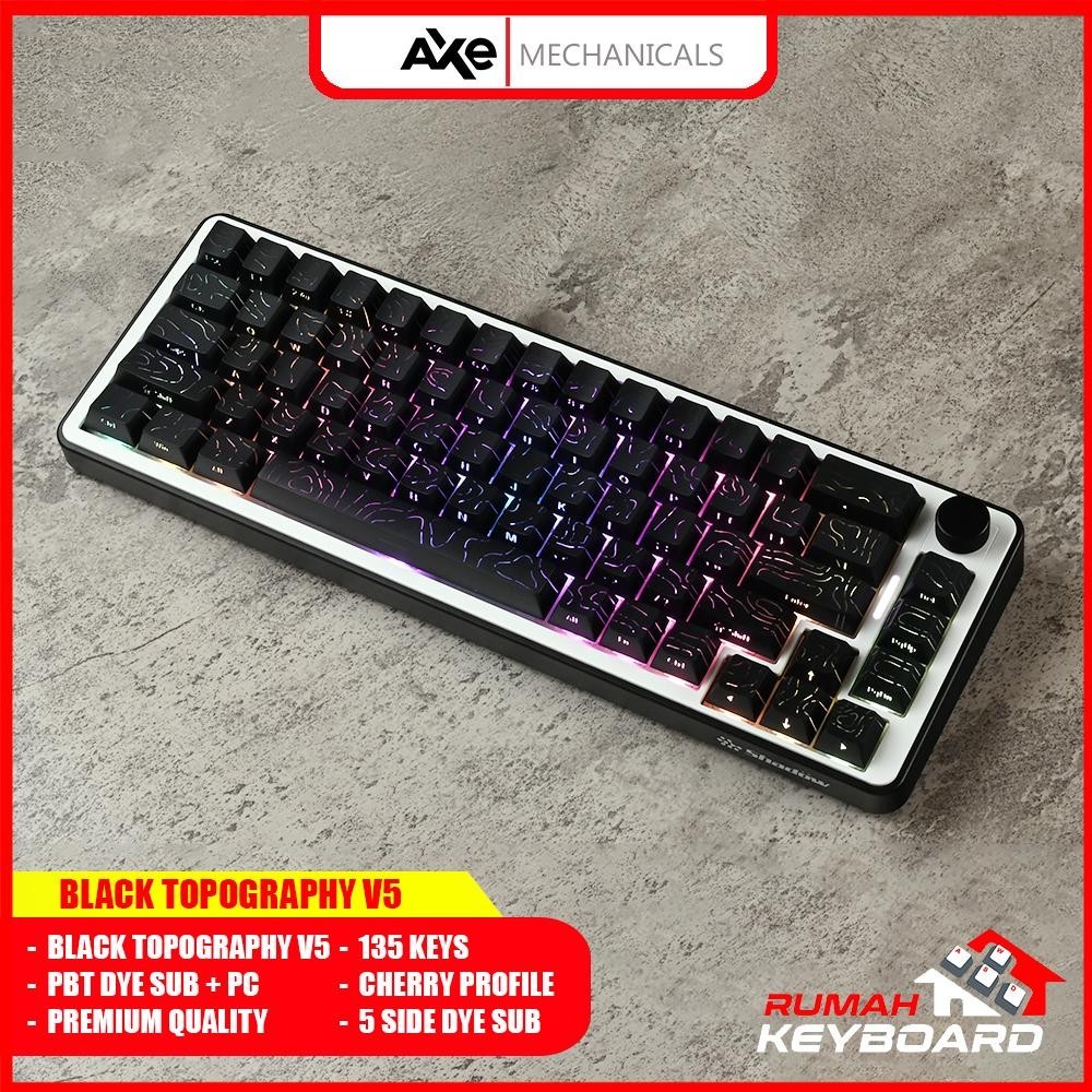 Jual AXE MECHANICALS - TOPOGRAPHY V5 - CHERRY - PBT - RGB Shine Through ...