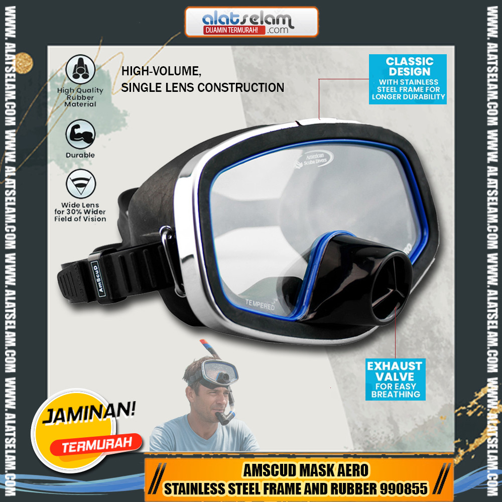 Jual AmScuD Mask Aero – Stainless Steel Frame And Rubber 990855 ...
