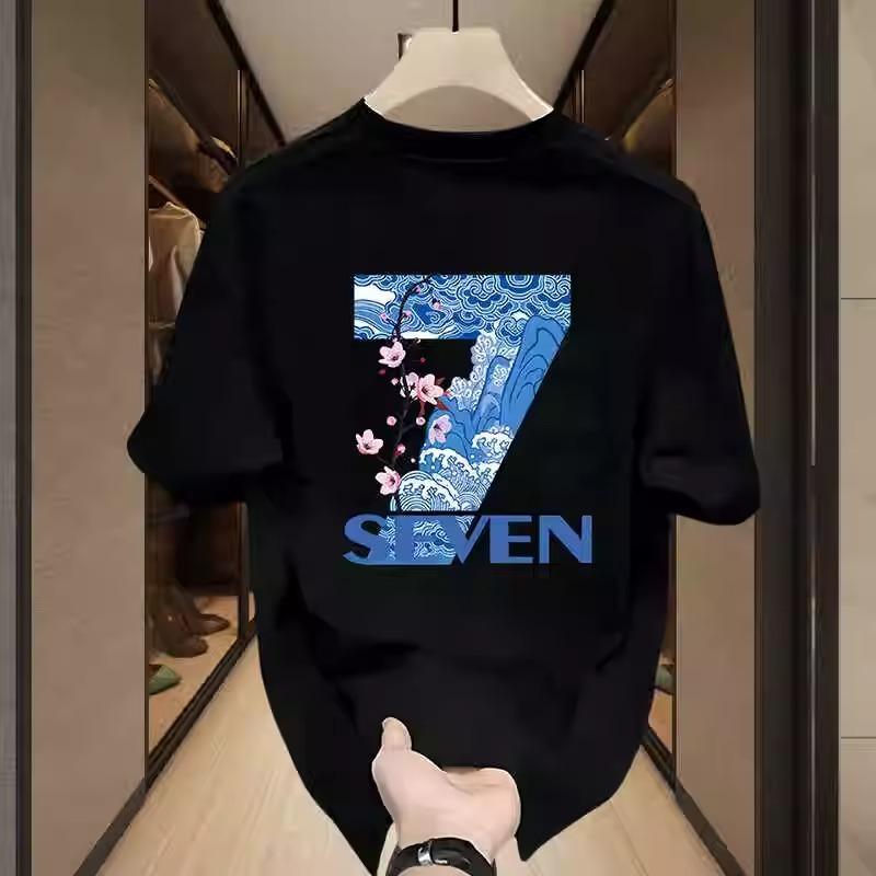 Jual Kaos Pendek Katun Murni Gaya Ukiyo-e Jepang – Motif Angka 7 dengan ...