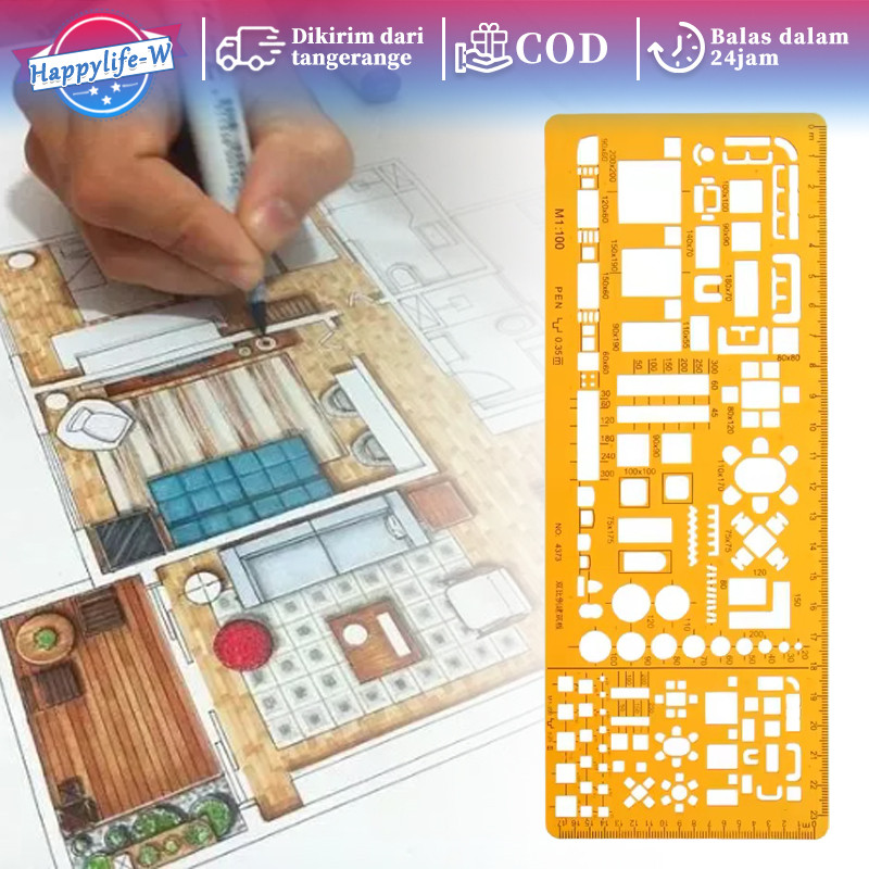 Jual Jsh Penggaris / Mal Furniture / Interior Template Skala 1:100 1: ...