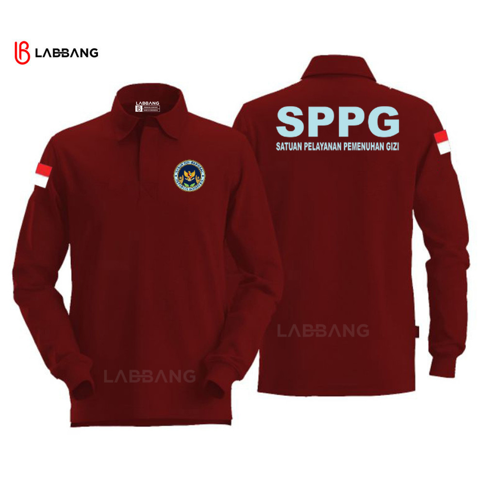 Jual TERBARU Polo Shirt Panjang DB SPPG LOGO BIRU BGN Badan Gizi ...