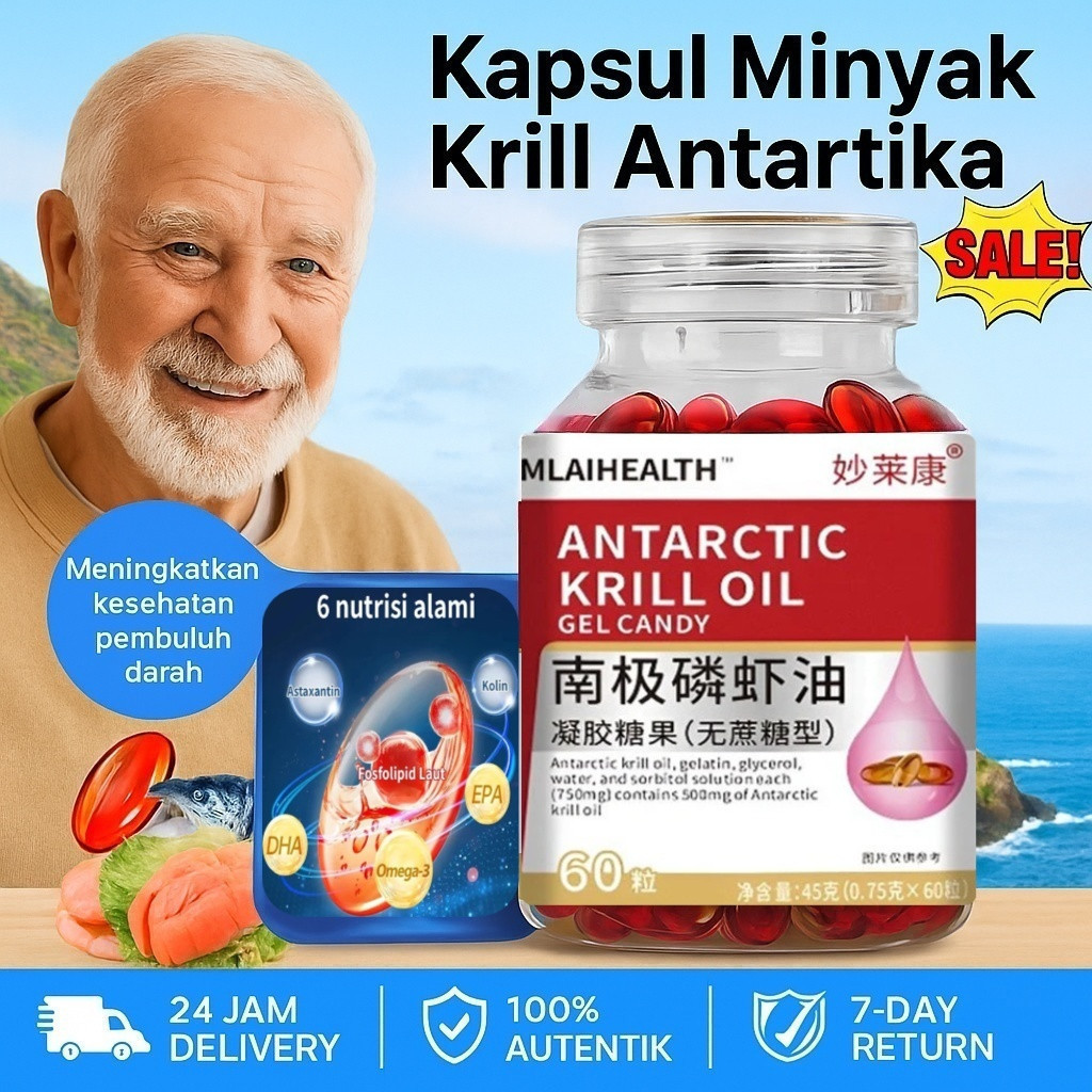Jual [Pengiriman 24 jam] Kapsul Minyak Krill Antartika/Suplemen ...