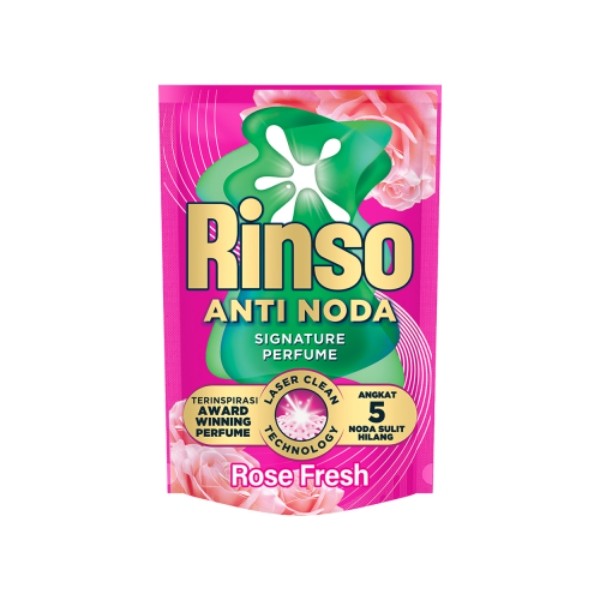 Jual RINSO ANTI NODA ROSE FRESH LIQUID POUCH 1.5 KG | Shopee Indonesia