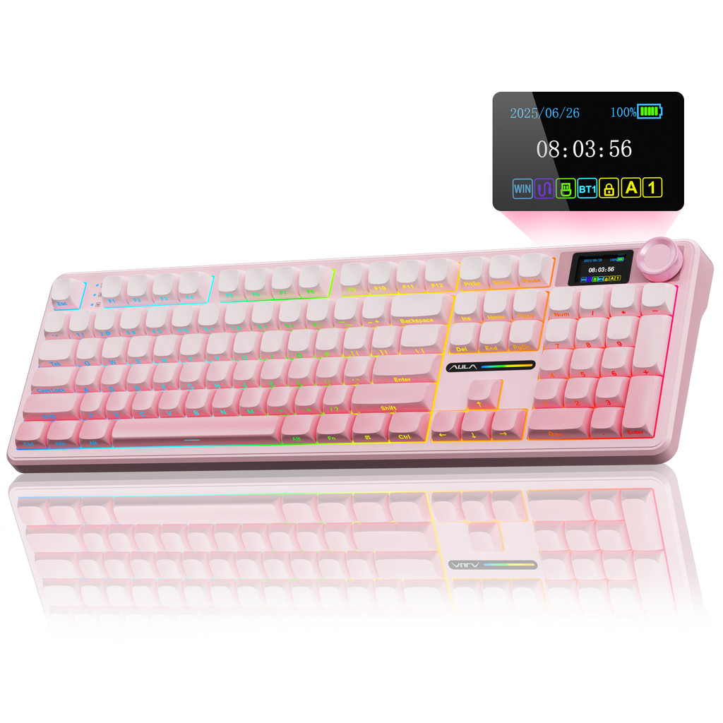 Jual AULA F108 pro Wireless Bluetooth Keyboard Macro Gaming keyboard ...