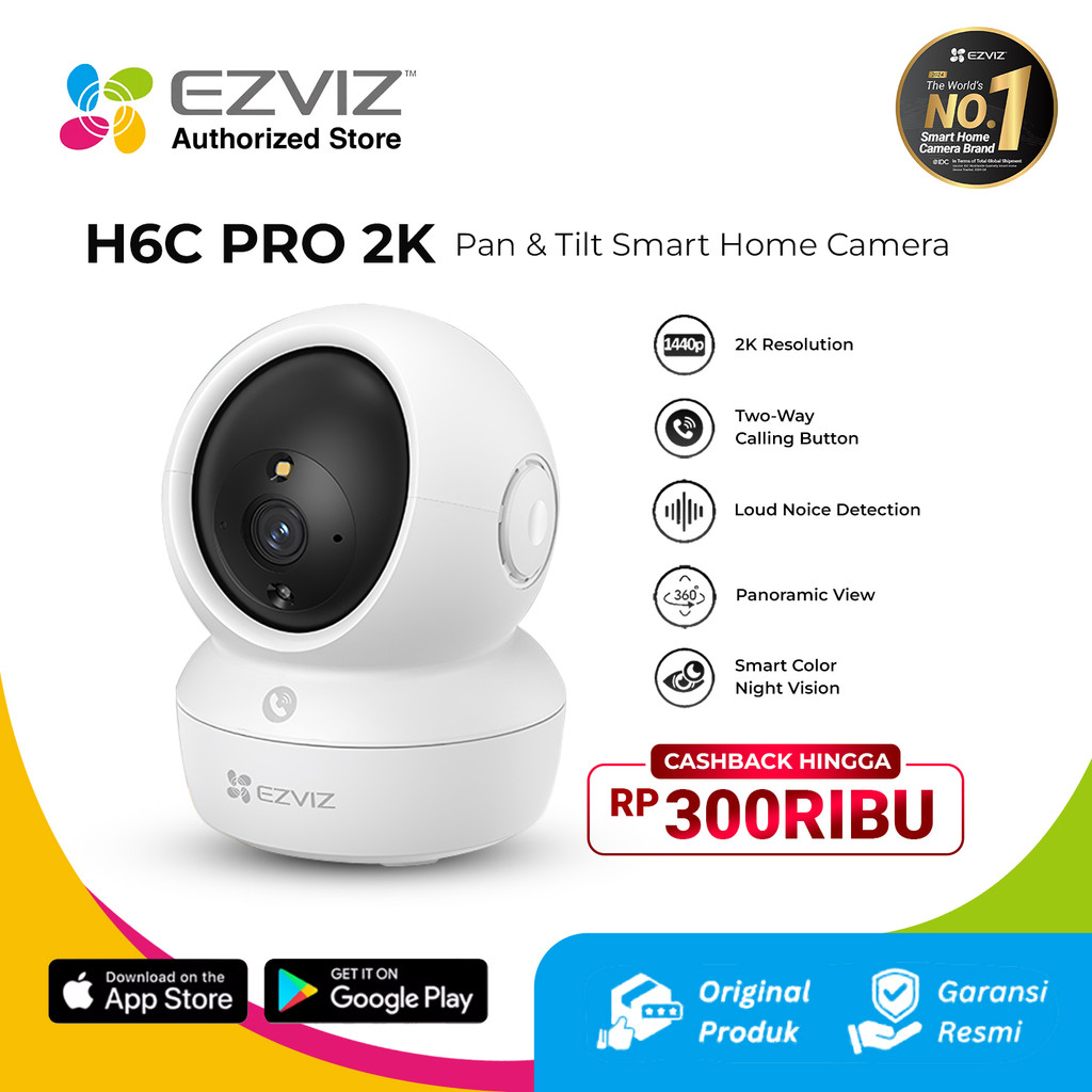 Jual EZVIZ H6C PRO 3MP Smart Home Pan Tilt IP Camera CCTV Wifi Jarak ...