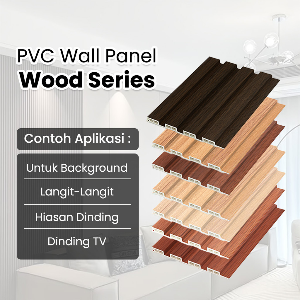 Jual Wood & PVC Panel Dinding 1M/2.9M Anti Rayap Air - Dekorasi Cantik ...