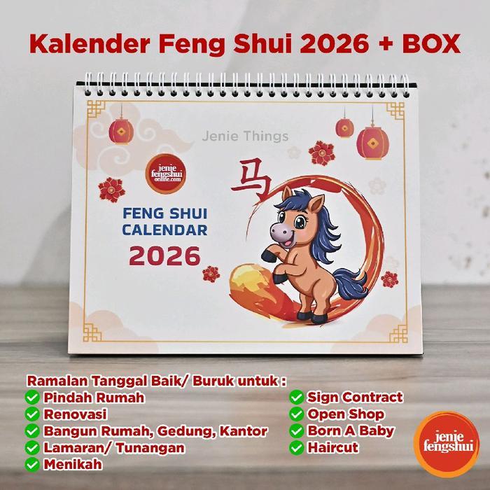 Jual New Kalender Meja 2026 Fengshui Feng Shui Harian Hari baik + "BOX ...