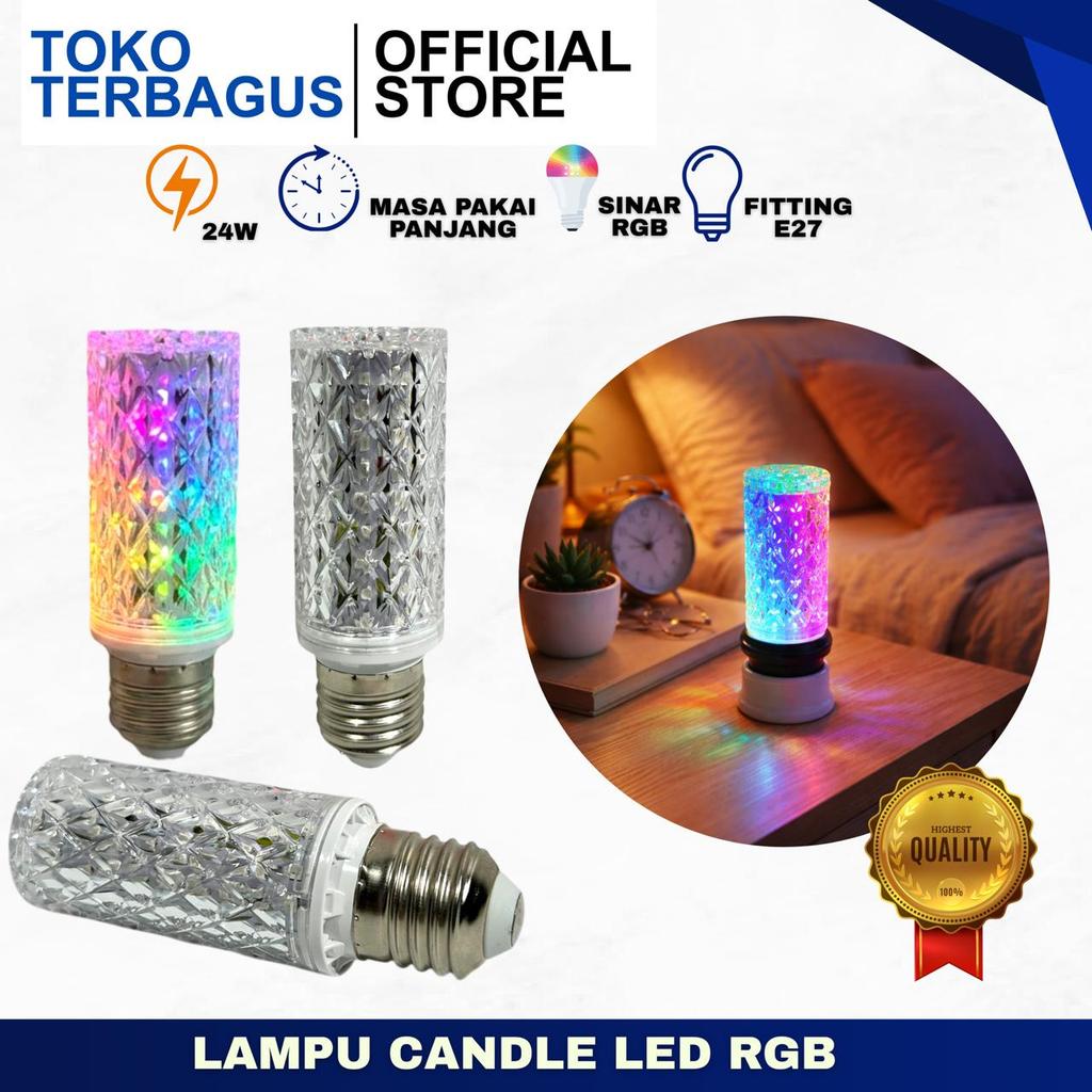 Jual Lampu Candle LED RGB 24 Watt Bohlam Cahaya Warna Warni Bohlam ...