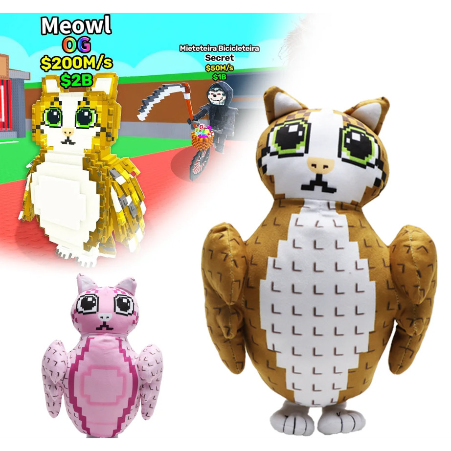 Jual IN STOCK Steal a Brainrot Plush Pink Meowl and Brown Meowl Game ...