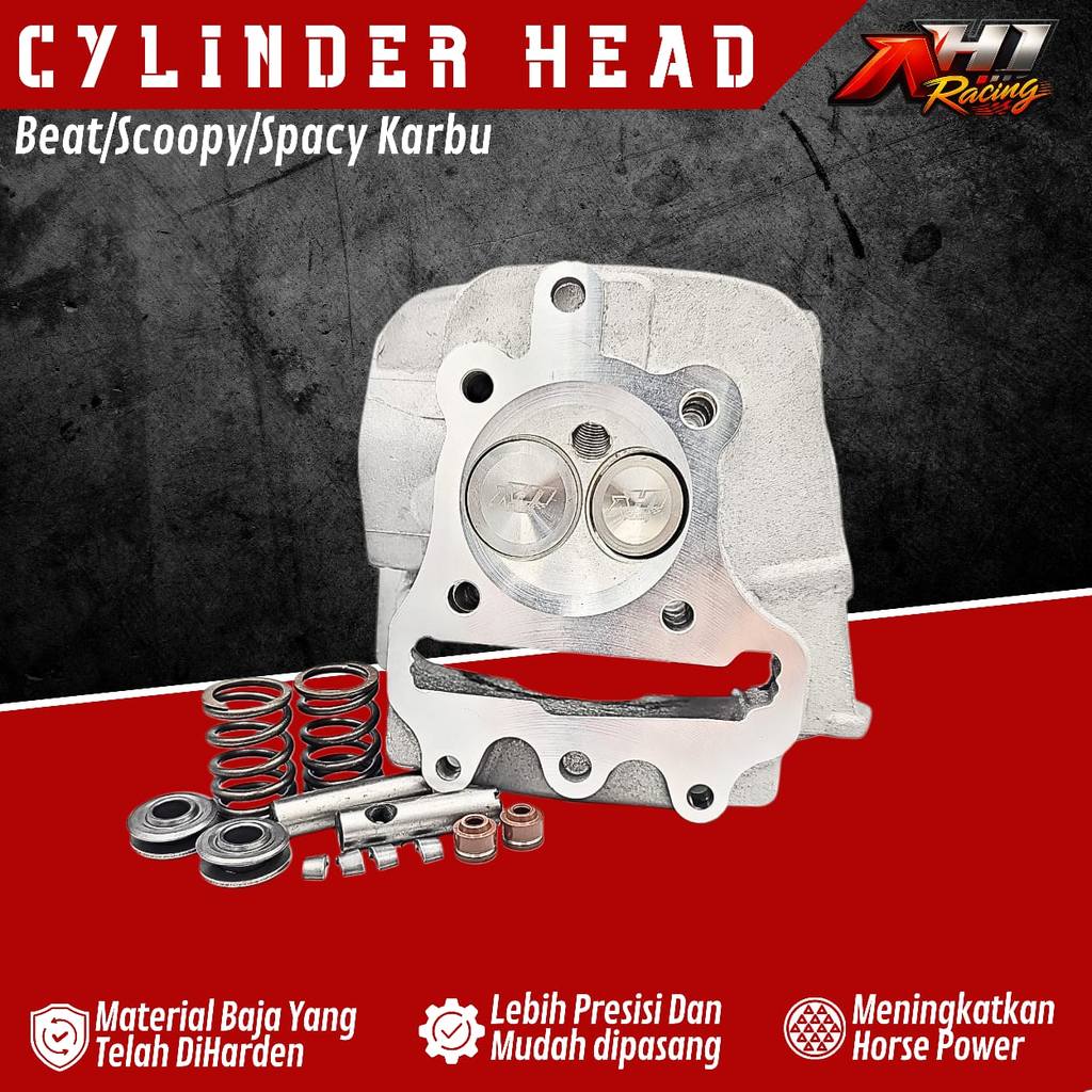 Jual Cylinder Head Block Blok Head Beat Scoopy Spacy Karbu 24/28 Mm AH1 ...