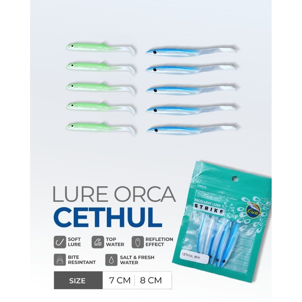 Jual umpan casting softlure orca Cethul original | Shopee Indonesia