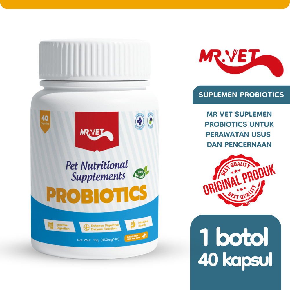 Jual Mr Vet Probiotics Pet Nutritional Supplements - Per Botol isi 40 ...