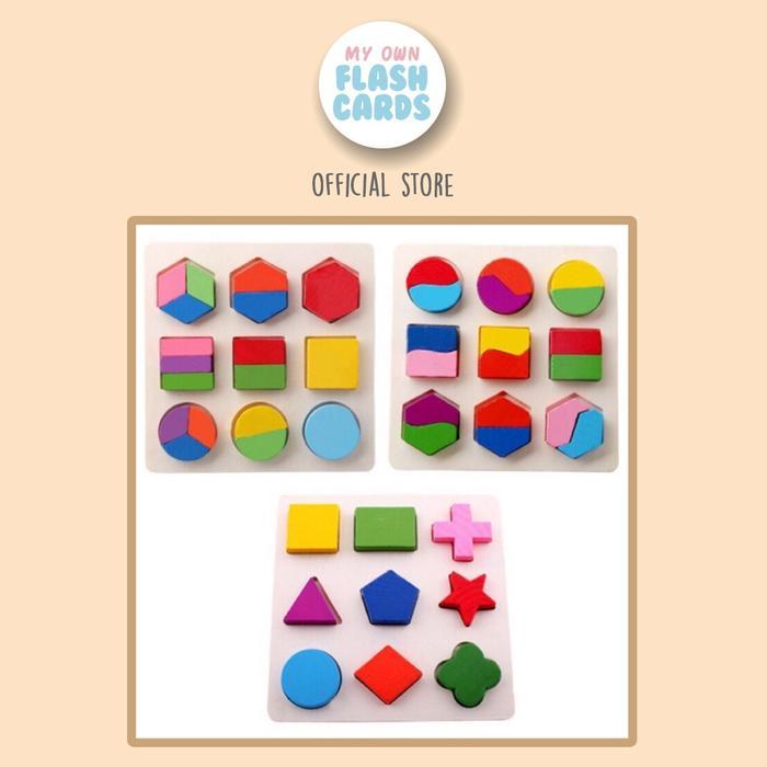 Jual Colorful Wooden Puzzle Myownflashcards Kayu Bentuk Warna Color ...
