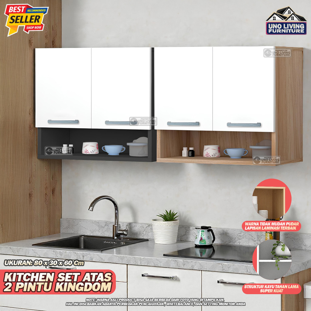Jual Kitchen Set Atas 2 Pintu dengan Rak Kitchen Set Minimalis Lemari ...