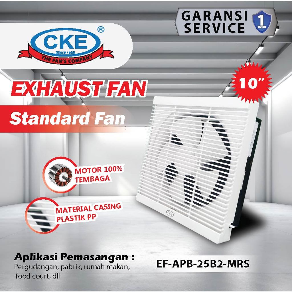 Jual CKE Exhaust Fan 10 Inch Shutter Wall Exhaust Fan Kipas Angin Hexos ...