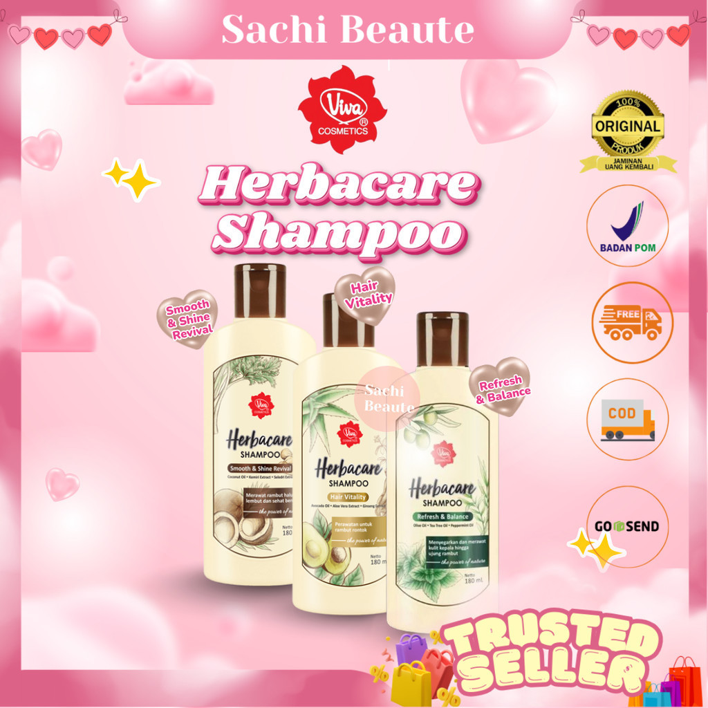 Jual Viva Herbacare Shampoo 180ml Smooth & Shine Revival - Refresh ...