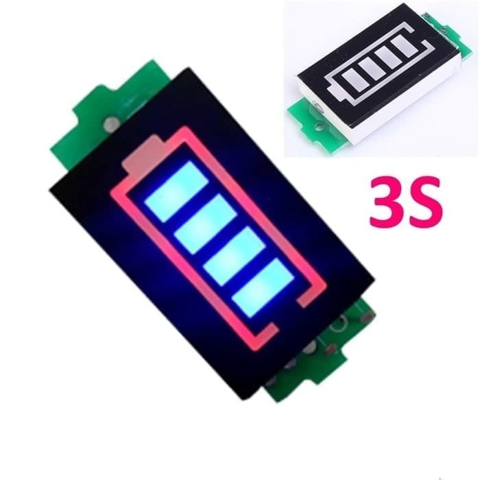 Jual 3S Lithium Battery Capacity Indicator Module 12.6V Blue LED ...