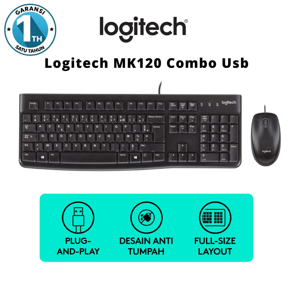 Jual LOGITECH MK120 Combo Keyboard + Mouse Usb | Shopee Indonesia