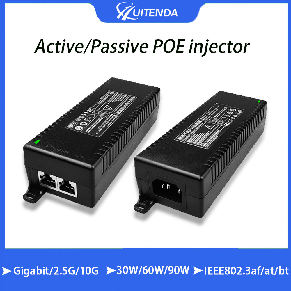 Jual 1000Mbps/2.5G/10G POE Injector Active/Passive 30W/60W/90W High ...