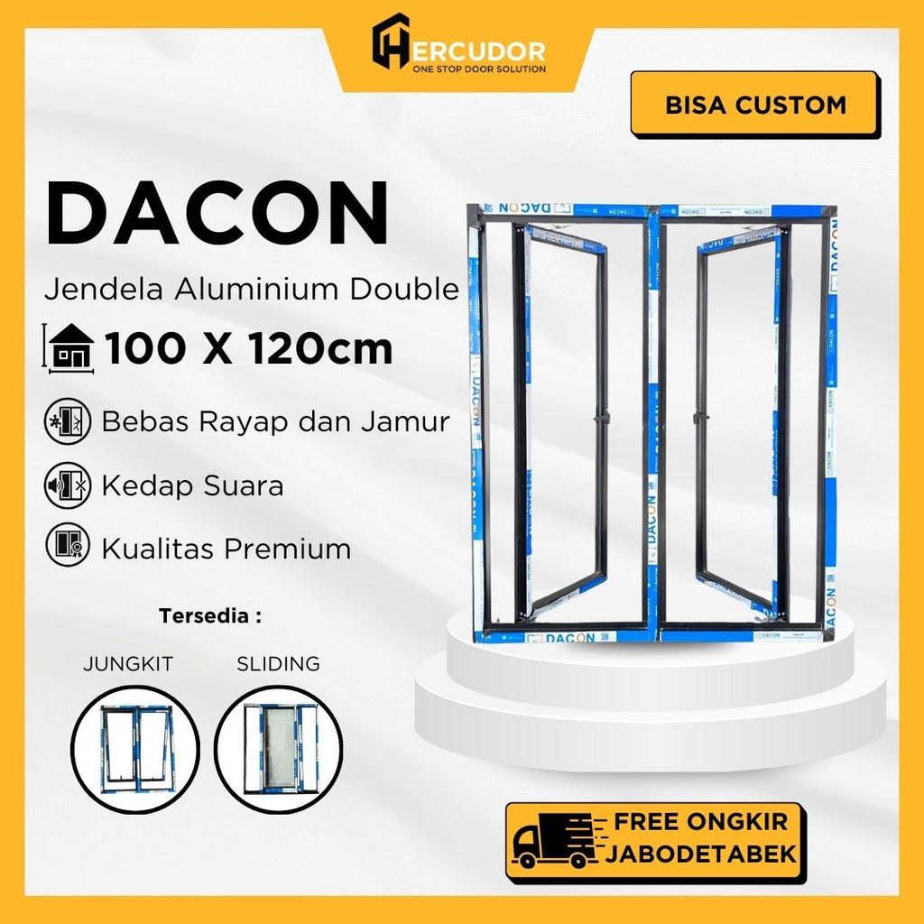 Jual DACON - Jendela Aluminium DACON 3" 100x120 - Double Swing / Double ...