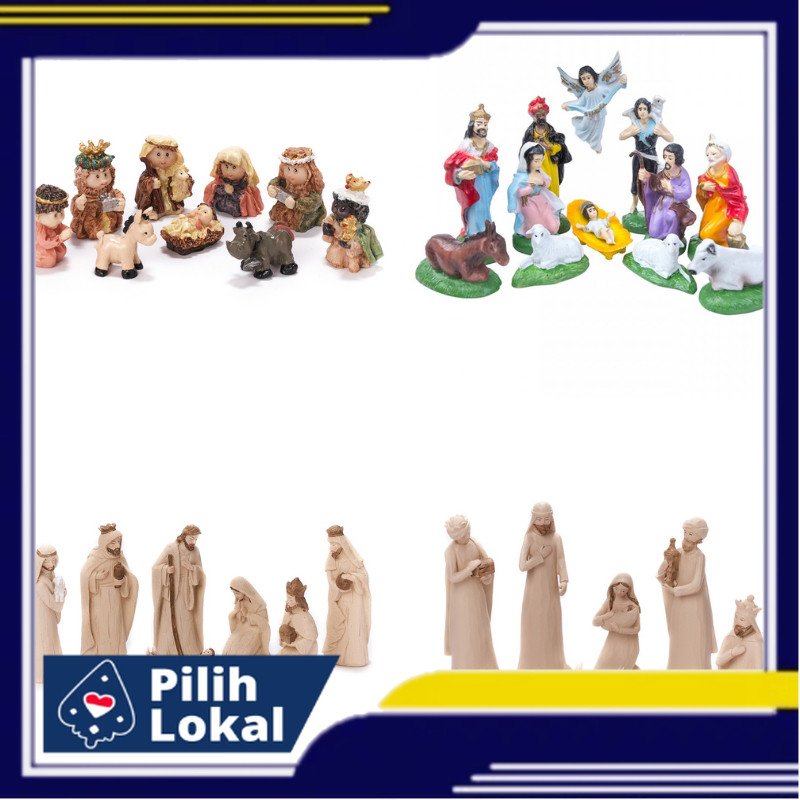 Jual Patung Set Natal Padat 10cm 13cm 17cm Patung Goa Natal Patung ...