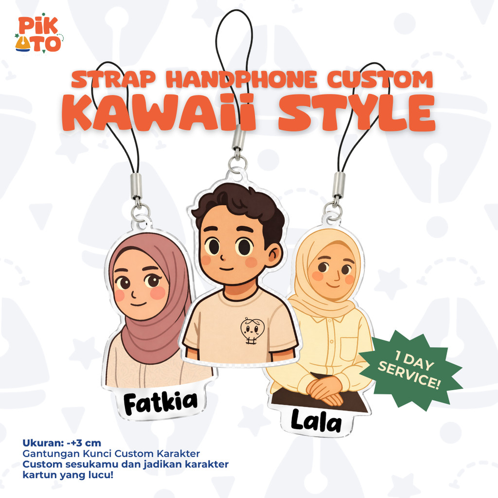 Jual PIKATO Phonestrap Free Custom Foto Acrylic Premium Gantungan Tali ...