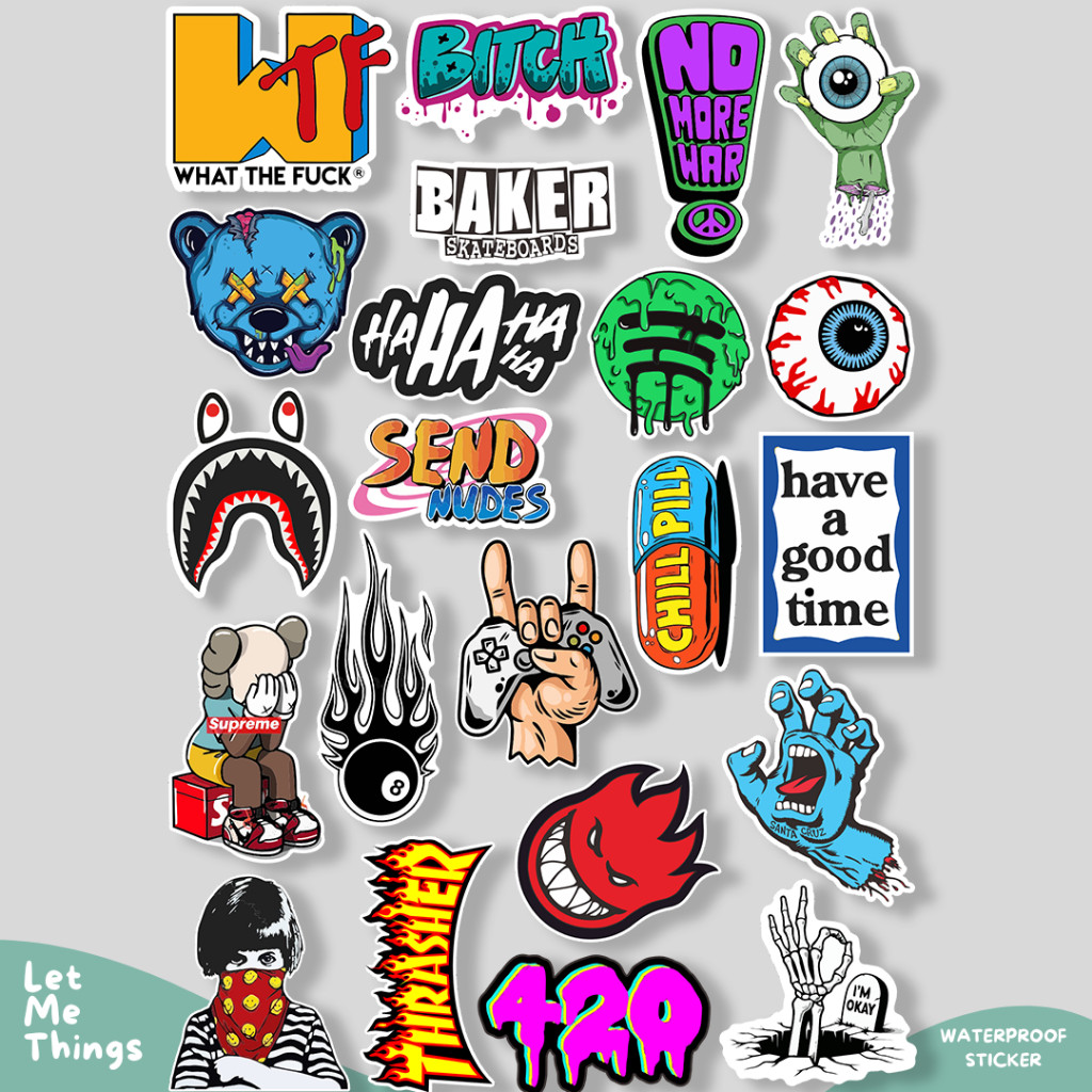 Jual Sticker pack BRAND HYPEBEAST for helm laptop case hp lemari cermin ...